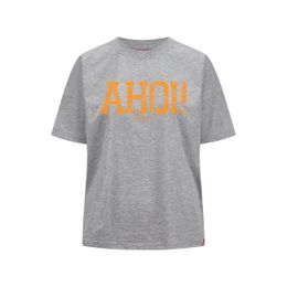 T-Shirt SALZHAUT "Shirt LEEV-AHOI", Damen, Gr. M, grau (grau melange), Obermaterial: 100% Baumwolle CO., Shirts T-Shirt