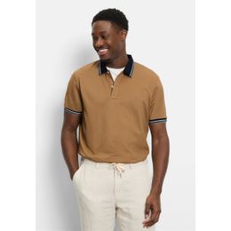 Poloshirt OLYMP "OLYMP Casual Wirk", Herren, Gr. L, braun (caramel), 100% Baumwolle, Shirts