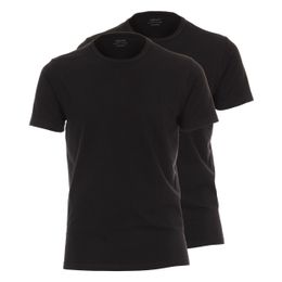 T-Shirt Venti "Venti T-Shirt Doppelpack uni", Herren, Gr. XXL, schwarz, 95% Baumwolle, 5% Elasthan, Shirts T-Shirt