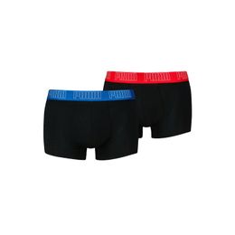 Boxershorts Puma "Boxershort 2er Pack", Herren, Gr. M, bunt (schwarz, blau, rot), Obermaterial: 95% Baumwolle CO. 5% Elasthan EL., Unterhosen