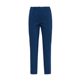 7/8-Hose GOLDNER "Moderne Hose mit streckenden Biesen", Damen, Gr. 54, N-Gr, blau (royalblau), Obermaterial: 67% Baumwolle CO. 28% Polyamid PA. 5% Elasthan EL., Hosen 7/8-Hose