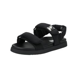 Riemchensandale Steve Madden "Steve Madden Sandalen Nylon", Damen, Gr. 37, schwarz, Textil, Schuhe Riemchensandale
