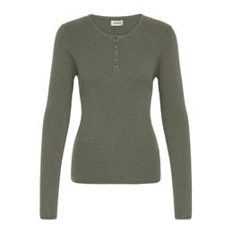 Sweatshirt oxmo "Langarmshirt OXISOLRAY LS", Damen, Gr. L, gr&uuml;n (mulled basil), Obermaterial: 50% Viskose CV. 28% Polyester PES. 22% Polyamid PA., Sweatshirts Sweatshirt