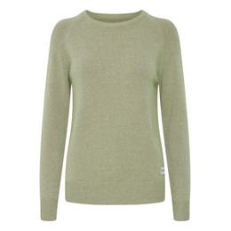 Strickfleece-Pullover oxmo "Strickpullover OXMaria", Damen, Gr. L, gr&uuml;n (vetiver melange), Obermaterial: 50% Viskose CV. 27% Polyester PES. 23% Nylon NY., Pullover