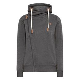 Sweatjacke oxmo "Trainingsjacke OXMille", Damen, Gr. XS, grau (dunkelgrau melange), Obermaterial: 55% Polyester PES. 45% Baumwolle CO., Sweatjacken Sweatjacke