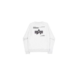 Sweater Alpha Industries "Label Sweatshirt Backprint", Herren, Gr. S, pastel grau melange, Obermaterial: 80% Baumwolle, 20% Polyester, regular fit, Sweatshirts Sweater