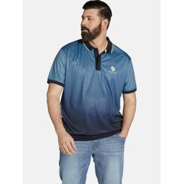 Poloshirt CHARLES COLBY "Poloshirt EARL BRICCS", Herren, Gr. L, blau (blau gemustert), Obermaterial: 100% Polyester COOLMAX PES(Coolmax)., Shirts