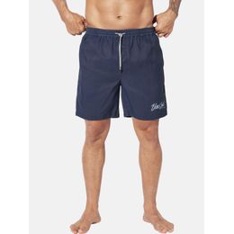 Badeshorts Jan Vanderstorm "Badeshorts ANWIK", Herren, Gr. XL, weit, blau (dunkelblau), Obermaterial: 100% Polyester COOLMAX PES(Coolmax)., Badehosen Badeshorts