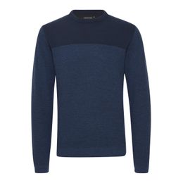 Strickfleece-Pullover INDICODE "Strickpullover IDLabel", Herren, Gr. XL, blau (navy), Obermaterial: 80% Baumwolle CO. 20% Polyamid PA., Pullover