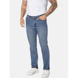5-Pocket-Jeans Jan Vanderstorm "Tiefbundjeans RUNGHELM", Herren, Gr. 74, N-Gr, blau (hellblau), Obermaterial: 67% Baumwolle CO. 32% Polyester COOLMAX PES(Coolmax). 1% Elasthan EL., Jeans 5-Pocket-Jeans