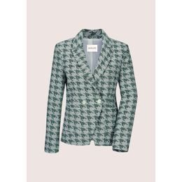 Madeleine Mode Jackenblazer MADELEINE "Blazer Zweireihiger Kurzblazer", Damen, Gr. 42, wei&szlig; (hellsalbeigr&uuml;n, wollwei&szlig;), Obermaterial: 82% Polyester PES. 17% Baumwolle CO. 1% Elasthan EL., Blazer