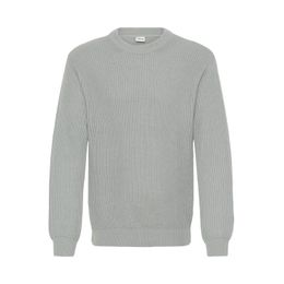 !Solid Strickfleece-Pullover SOLID "Strickpullover SDGia", Herren, Gr. L, grau (griffin), Obermaterial: 100% Baumwolle CO., Pullover