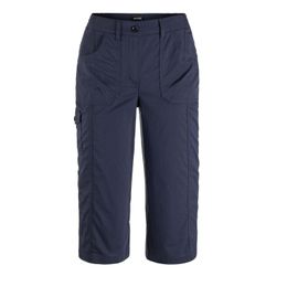 7/8-Hose GOLDNER "Krempelbare Capri-Hose mit Funktion", Damen, Gr. 52, N-Gr, blau (marine), Obermaterial: 71% Baumwolle CO. 25% Polyester PES. 4% Elasthan EL., Hosen 7/8-Hose