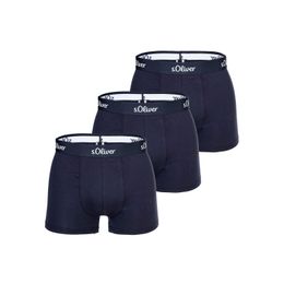 Boxershorts s.Oliver "Boxershort 3er Pack", Herren, Gr. L, blau (marine), Obermaterial: 92% Baumwolle CO. 8% Elasthan EL., Unterhosen
