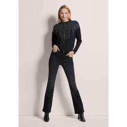 Madeleine Mode Regular-fit-Jeans MADELEINE "Jeans Bootcut-Jeans mit Strass-Deko", Damen, Gr. 21, N-Gr, schwarz, Obermaterial: 83% Baumwolle CO. 15% Polyester PES. 2% Elasthan EL., Jeans