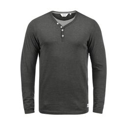 !Solid Layershirt SOLID "Layershirt SDDoriano", Herren, Gr. L, grau (dar grau m), Obermaterial: 60% Baumwolle CO. 40% Polyester PES., Shirts