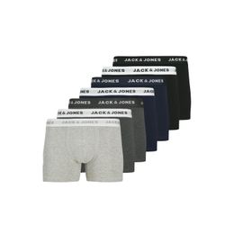 Jack & Jones Boxershorts JACK & JONES "Boxershort JACBASIC TRUNKS 7 PACK 7er Pack", Herren, Gr. L, bunt (schwarz, dunkelblau, grau), Obermaterial: 95% Baumwolle CO. 5% Elasthan EL., Unterhosen