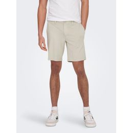 Only & Sons Chinoshorts ONLY & SONS "ONSMARK SHORTS 0209 NOOS", Herren, Gr. XL, N-Gr, wei&szlig; (moonstruck), Obermaterial: 64% Viskose, 31% Polyester, 5% Elasthan, unifarben, Basic, regular fit, Hosen Chinoshorts