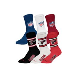 Kurzsocken NFL "Socken NFL 6Pack Crew Socks 6er Pack", Herren, Gr. 43-46, bunt (atlanta falcons, mix), Obermaterial: 58% Baumwolle CO. 39% Polyester PES. 3% Elasthan EL., Socken