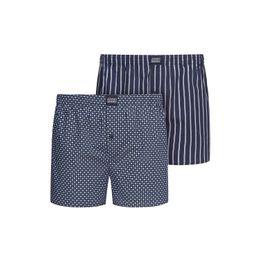 Webboxer Jockey "Web-Boxershorts Everyday Woven Boxer 2er Pack", Herren, Gr. S, blau, Obermaterial: 100% Baumwolle CO., Unterhosen