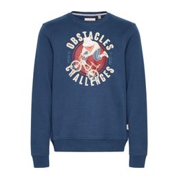 Rundhalspullover Blend "Rundhalspullover BHSweatshirt", Herren, Gr. L, blau (marineblaus), Obermaterial: 60% Baumwolle CO. 40% Polyester PES., Pullover Rundhalspullover
