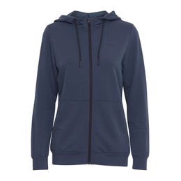 Sweatjacke North Bend "Sweatjacke NBBrenta", Damen, Gr. 40, blau (blau nights), Obermaterial: 66% Viskose CV. 30% Polyester PES. 4% Elasthan EL., Sweatjacken Sweatjacke