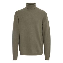 Rollkragenpullover Casual Friday "Strickrollkragenpull CFKarl", Herren, Gr. L, gr&uuml;n (olivine melange), Obermaterial: 80% Wolle WO. 20% Polyamid PA., Pullover Rollkragenpullover