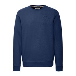 Rundhalspullover Blend "Rundhalspullover BHSweatshirt", Herren, Gr. L, blau (marineblaus), Obermaterial: 50% Baumwolle CO. 50% Polyester PES., Pullover Rundhalspullover
