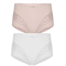 Miederslip SuSa "2er Pack Miederslip London", Damen, Gr. 40, bunt (nude wei&szlig;), Stoff, Obermaterial: 75% Polyamid PA. 25% Elasthan EL., Unterhosen