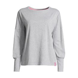 Langarmshirt SALZHAUT "Longsleeve SMAAK", Damen, Gr. L, grau (grau melange), Obermaterial: 50% Baumwolle CO. 50% Polyester PES., Shirts Langarmshirt