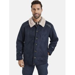 Lederimitatjacke Jan Vanderstorm "Jacke in Lederoptik LOTHAR", Herren, Gr. 58, blau (dunkelblau), Obermaterial: 100% Polyester COOLMAX PES(Coolmax)., Jacken