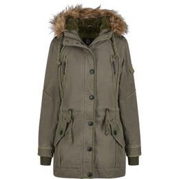 Parka Brandit "Brandit Brandit Women Emma Winterparka", Damen, Gr. XS, olive, 100% Baumwolle, unifarben, normal, ohne Ausschnitt, Jacken Parka