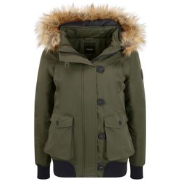 Winterjacke oxmo "Winterjacke OXAcila", Damen, Gr. L, gr&uuml;n (deep depths), Obermaterial: 100% Nylon NY., Jacken Winterjacke