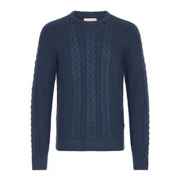 Strickfleece-Pullover Blend "Strickpullover BHBasim", Herren, Gr. M, blau (marineblaus), Obermaterial: 50% Baumwolle CO. 47% Polyacryl PAN. 3% Nylon NY., Pullover