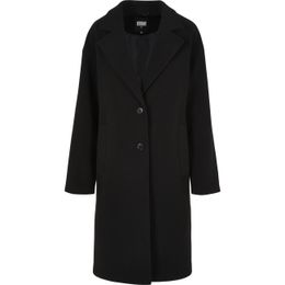Winterjacke Urban Classics "Urban Classics Damen Ladies Oversized Long Coat", Damen, Gr. L, schwarz, 100% Polyester, unifarben, oversize, amerikanischer Ausschnitt, Jacken Winterjacke