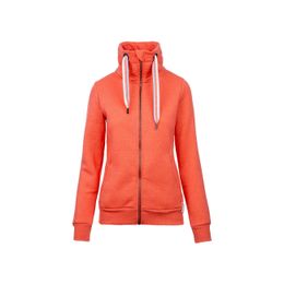 Sweatjacke SALZHAUT "Sweatjacke KLENNER", Damen, Gr. L, rot (coral), Obermaterial: 80% Baumwolle CO. 20% Polyester PES., Sweatjacken Sweatjacke