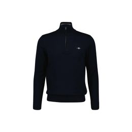 Sweater Gant "Strickpullover CLASSIC COTTON HALF ZIP", Herren, Gr. 5XL, blau, Obermaterial: 100% Baumwolle CO., Sweatshirts Sweater