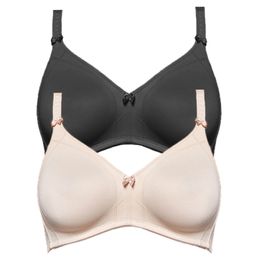 B&uuml;gelloser BH SuSa "2er Pack BH ohne B&uuml;gel Topsy", Damen, Gr. 80, Cup E, bunt (schwarz cappuccino), Obermaterial: 82% Polyamid PA. 18% Elasthan EL., BHs