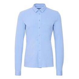 Businesshemd Casual Friday "Businesshemd CFARTHUR LS BU jersey piquet shirt", Herren, Gr. M, N-Gr, blau (bel air blau), Obermaterial: 95% Baumwolle CO. 5% Elasthan EL., Hemden
