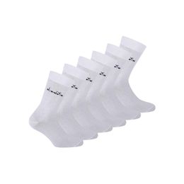 Kurzsocken Diadora "Socken 6er Pack", Damen, Gr. 35-38, wei&szlig;, Obermaterial: 80% Baumwolle CO. 18% Polyester PES. 2% Elasthan EL., Socken