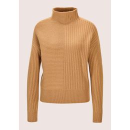 Madeleine Mode Longpullover MADELEINE "Pullover Pullover", Damen, Gr. 36, braun (caramel), Obermaterial: 90% Schurwolle WV. 10% Kaschmir WS., Pullover Longpullover
