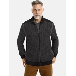 Strickjacke Jan Vanderstorm "Strickjacke HALSTEN", Herren, Gr. 5XL, schwarz, Obermaterial: 50% Baumwolle CO. 50% Polyacryl PAN., unifarben, normal, Strickjacken Strickjacke