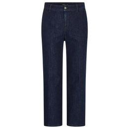 Regular-fit-Jeans GOLDNER "Jeans-Culotte VERA mit B&uuml;gelfalten", Damen, Gr. 48, N-Gr, blau (dunkelblau), Obermaterial: 83% Baumwolle CO. 15% Polyester PES. 2% Elasthan EL., Jeans