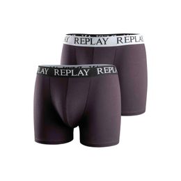 Boxershorts Replay "Boxershort 2er Pack", Herren, Gr. M, schwarz (schwarz, wei&szlig;), Obermaterial: 95% Baumwolle CO. 5% Elasthan EL., Unterhosen