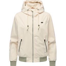 Outdoorjacke Ragwear "Nuggeta Summer YOUMODO", Damen, Gr. L (40), ecru, Obermaterial: 100% Polyester. Innenfutter: 100% Polyester, l&auml;ssig geschnitten h&uuml;ftlang, hoch geschlossener Ausschnitt, &Auml;rmel ohne &Auml;rmelschlitz Rippb&uuml;ndchen, Jacken Outdoorjacke, L&auml;ssige &Uuml;bergangsjacke mit Kapuze