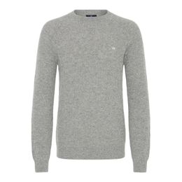 Strickfleece-Pullover Kronstadt "Strickpullover KSDoors O-neck", Herren, Gr. XL, grau (lt grau), Obermaterial: 70% Wolle mw. 30% Polyamid PA., Pullover