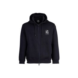 Sweatshirt Armani Exchange "Sweatjacke 1er Pack", Herren, Gr. S, blau (dunkelblau), Obermaterial: 79% Baumwolle CO. 17% Polyester PES. 4% Elasthan EL., Sweatshirts Sweatshirt
