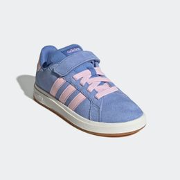 Sneaker adidas Sportswear "GRAND COURT 00S KIDS", M&auml;dchen, Gr. 31, blau fusion, clear pink, core wei&szlig;, Leder, Textil, Schuhe Sneaker, Design auf den Spuren des adidas Superstar, f&uuml;r Kinder