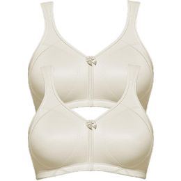 Entlastungs-BH SuSa "2er Pack Entlastungs BH Topsy Plus", Damen, Gr. 95, Cup E, beige (champagnermicro champagnermicro), Stoff, Obermaterial: 78% Polyamid PA. 22% Elasthan EL., BHs Entlastungs-BH
