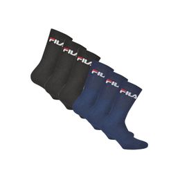 Kurzsocken Fila "Socken 3er Pack", Herren, Gr. 35-38, schwarz (schwarz, blau), Obermaterial: 70% Baumwolle CO. 29% Polyester PES. 1% Elasthan EL., Socken